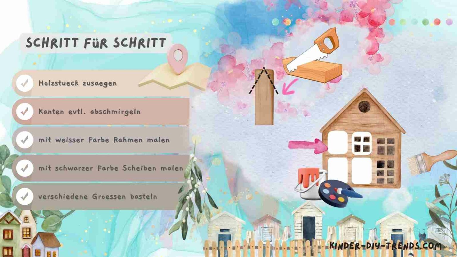 DIY Deko Holz Haus basteln | Kinder DIY Trends